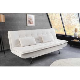 Riess Ambiente Modernes Schlafsofa JAZZ 190cm beige Cord 3-Sitzer Couch Riess-Ambiente Wohnzimmer