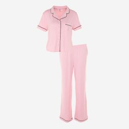 Juicy Couture Rosafarbenes Pyjamaset mit Ziersteinen-Logo