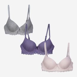 Laura Ashley 3er-Pack mehrfarbige gemoldete Push-up-BHs
