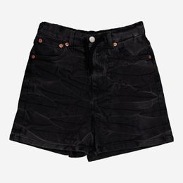 MM6 Schwarze Jeans-Shorts mit Muster