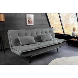 Riess Ambiente Modernes Schlafsofa JAZZ 190cm grau Cord 3-Sitzer Couch Riess-Ambiente Wohnzimmer