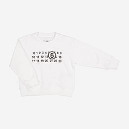 MM6 Wei&szlig;es Sweatshirt mit Zahlenmotiv