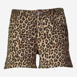 V&eacute;ro Moda Braune Jeans-Shorts mit Leopardenmuster