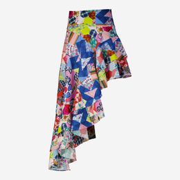 Desigual Mehrfarbiger Midirock mit Patchwork-Design