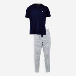 Threadbare. Mehrfarbiges Tylor Pyjama-Set mit gestreifter Pyjamahose