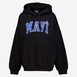 Mavi Schwarzer Kapuzenpullover mit Logo