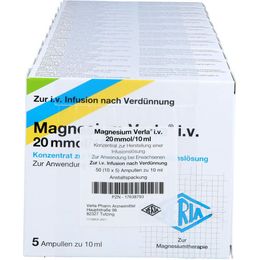 Verla-Pharm Arzneimittel GmbH & Co. KG Magnesium Verla i.v. 20 mmol/10 ml K.z.H.e.Inf.Lsg 50 St