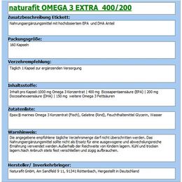 naturafit&reg; Naturafit Omega-3 extra 400/200 Kapseln 160 St