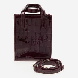 Ted Baker Burgunderrote Henkeltasche in Reptiloptik