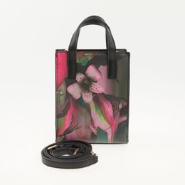 Ted Baker Schwarze Umh&auml;ngetasche mit Blumenmotiv