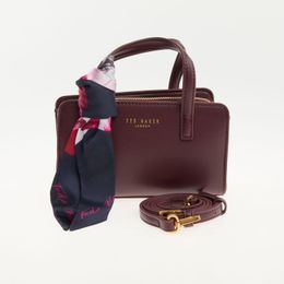 Ted Baker Dunkelrote Minimalist Umh&auml;ngetasche mit Halstuch