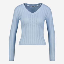 Jacqueline de Yong Hellblauer Pullover mit V-Ausschnitt