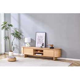 Riess Ambiente Modernes TV-Board OAK GRAIN 200cm natur Eichenholz zwei F&auml;cher mit Schubladen Riess-Ambiente