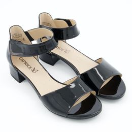 Caprice Schwarze Sandalen mit Absatz aus Leder