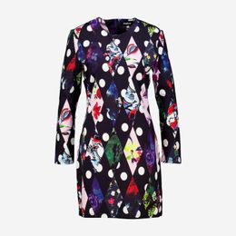 Desigual Schwarzes Minikleid mit geometrischem Muster