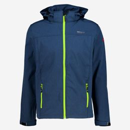 Blaue Softshell Mats Jacke mit Melangemuster