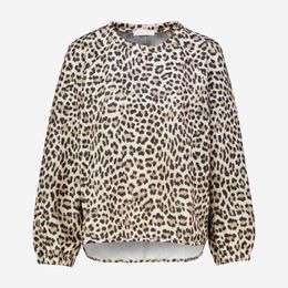 Rich & Royal Beigefarbene und braune Bluse mit Animalprint