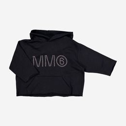 MM6 Schwarzer Kapuzenpullover mit Logo