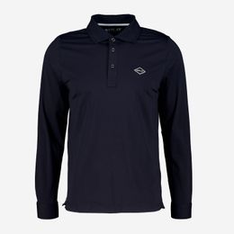 Replay Schwarzblaues lang&auml;rmliges Poloshirt