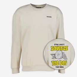 Beiges Sweatshirt mit Zitronenaufdruck