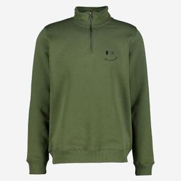 Clean Cut Copenhagen Gr&uuml;nes Patrick Sweatshirt mit Rei&szlig;verschluss