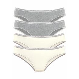 Lascana Slips (4 St&uuml;ck) Damen Gr&ouml;&szlig;e XS creme / graumeliert