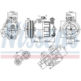 NISSENS Kompressor, Klimaanlage 890185 12V f&uuml;r VAUXHALL OPEL R1580030 93176863 24461719