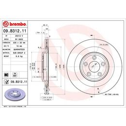 Brembo Bremsensatz-Vorn und hinten SG00000EKJ Bremsensatz, Scheibenbremse vorne rechts links innenbel&uuml;ftet 326mm f&uuml;r MITSUBISHI SAAB JAGUAR VOLVO OPEL