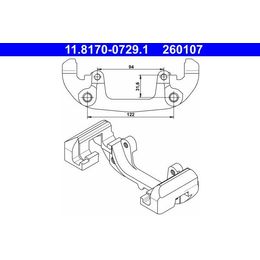 ATE Halter, Bremssattel 11.8170-0729.1 vorne rechts links f&uuml;r BMW 34106758104 34111163701 34111160350