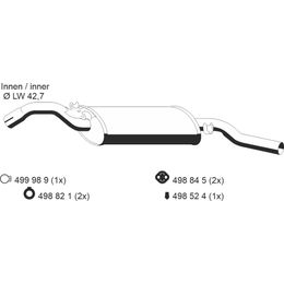 Ernst Endschalld&auml;mpfer 122207 f&uuml;r VAG 191253609BK 191253609BJ 191253609P