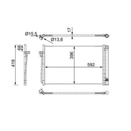 Mahle Kondensator, Klimaanlage AC 344 000S f&uuml;r ALPINA BMW (BRILLIANCE) 64509122825 2282939 64538379885