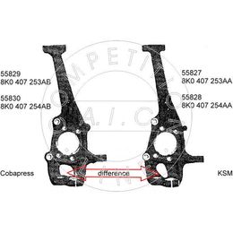 AIC Achsschenkel, Radaufh&auml;ngung Quality 55830 vorne rechts f&uuml;r AUDI VAG 8K0407254AB 8K0407254Q