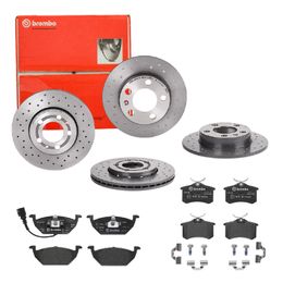 Brembo Bremsensatz-Vorn und hinten SG00000E7A Bremsensatz, Scheibenbremse vorne rechts links Gelocht 230mm f&uuml;r SKODA VW SEAT PEUGEOT (FAW) (SVW) RELY