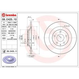 Brembo Bremsensatz-Hinterachse COATED DISC LINE / STANDARD IJZJSGGLU3 Bremsensatz, Scheibenbremse hinten rechts links voll 303mm f&uuml;r MAZDA KAY02648Z K