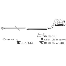 Ernst Endschalld&auml;mpfer 250238 f&uuml;r BMW 18307537082 18101485992 18107526612