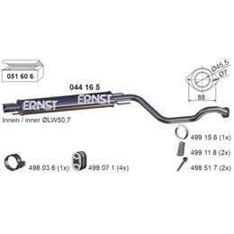 Ernst Mittelschalld&auml;mpfer 044165 f&uuml;r Opel GM