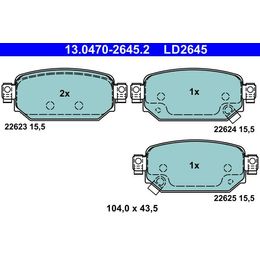 ATE Bremsbel&auml;ge Ceramic HA, Mazda 3 13.0470-2645.2 Bremsbelagsatz, Scheibenbremse hinten rechts links f&uuml;r MAZDA BAY0-26-23ZA BAY0-26-43ZA D2Y1-26-43Z