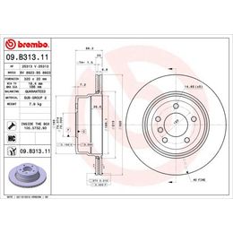 Brembo Bremsensatz, Scheibenbremse sg00000f4d Hinterachse Innenbel&uuml;ftet 324mm 20mm f&uuml;r BMW
