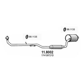 Asso Mittel-/Endschalld&auml;mpfer 118002 f&uuml;r DAIHATSU