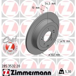 Zimmermann Bremsscheibe COAT Z 285.3532.20 hinten rechts links voll 302mm f&uuml;r HYUNDAI KIA (DYK) (BEIJING) 58411-D7000 58411-D3000 58411D3000