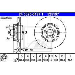 ATE Bremsensatz-Vorn und hinten SG00000DRP Bremsensatz, Scheibenbremse vorne rechts links bel&uuml;ftet 320mm f&uuml;r GENERAL MOTORS VAUXHALL MAZDA SAAB FORD V
