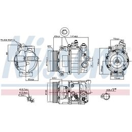 NISSENS Kompressor, Klimaanlage 890634 12V f&uuml;r MERCEDES-BENZ A0012301111 A001230281188 A0002305111