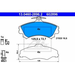 ATE Bremsensatz-Vorn und hinten SG00000DBL Bremsensatz, Scheibenbremse vorne rechts links bel&uuml;ftet 256mm f&uuml;r MITSUBISHI SMART 4544201920 4605A734 4544