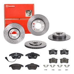 Brembo Bremsensatz-Vorn und hinten SG00000EAP Bremsensatz, Scheibenbremse vorne rechts links Gelocht 230mm f&uuml;r SKODA VW SEAT PEUGEOT (FAW) (SVW) RELY