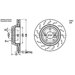ATE Bremsscheibe 24012002212 Gelocht/innenbel. 328mm 20mm f&uuml;r BMW