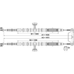 ATE Seilzug, Feststellbremse 24.3727-0758.2 f&uuml;r VAUXHALL OPEL 93181107 522019 522018