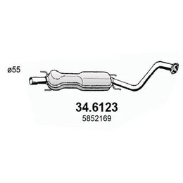 Asso Mittelschalld&auml;mpfer 346123 f&uuml;r VAUXHALL OPEL