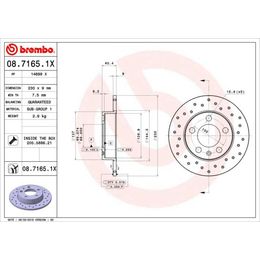 Brembo Bremsensatz-Vorn und hinten SG00000F14 Bremsensatz, Scheibenbremse vorne rechts links Gelocht 230mm f&uuml;r SKODA VW BRILLIANCE SEAT PEUGEOT (FAW)