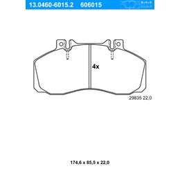 ATE Bremsbelagsatz, Scheibenbremse 13046060152 f&uuml;r Mercedes