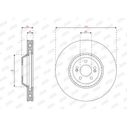 JURID Bremsscheibe 563617JC-1 vorne rechts links bel&uuml;ftet 370mm f&uuml;r MERCEDES-BENZ N2224215100 N2224200272 2224200272
